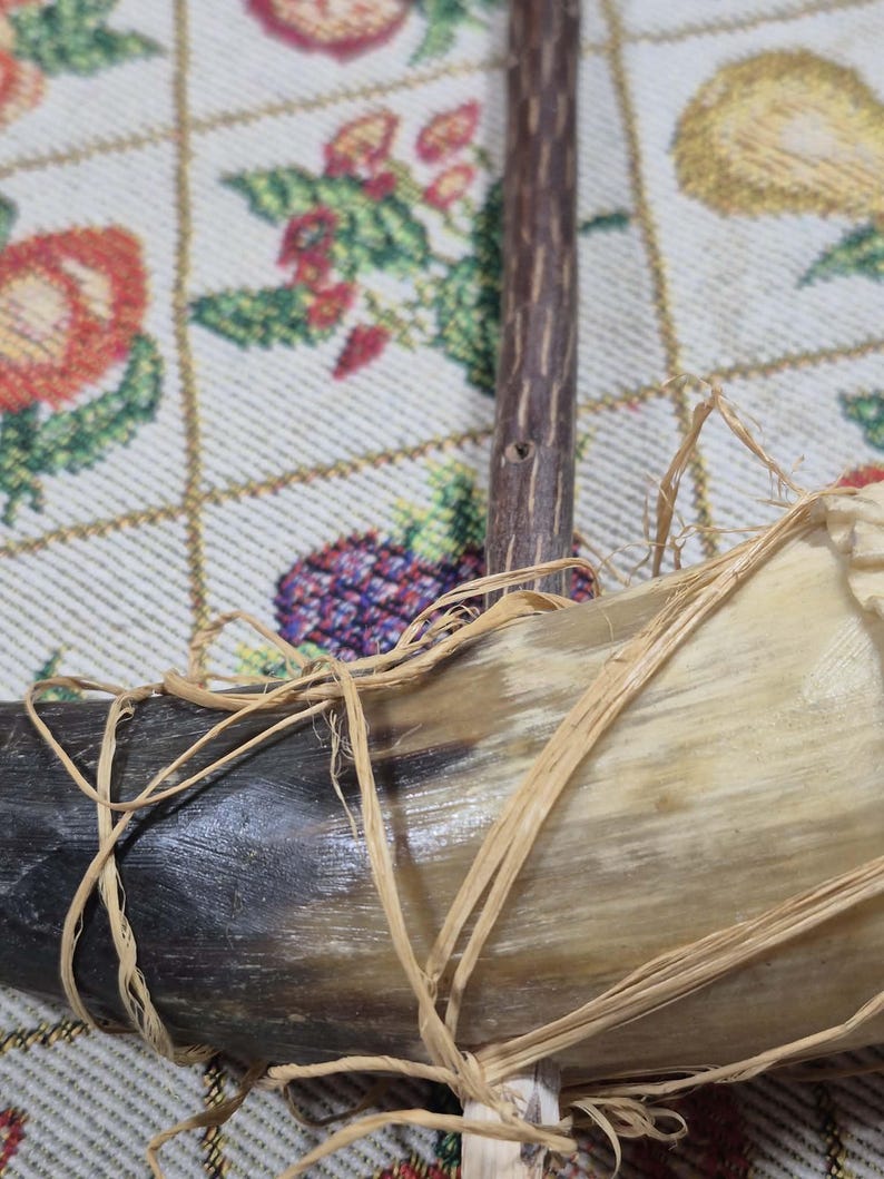 Native American Handmade Instrument - Horn & Hide Rattle by Chief ...