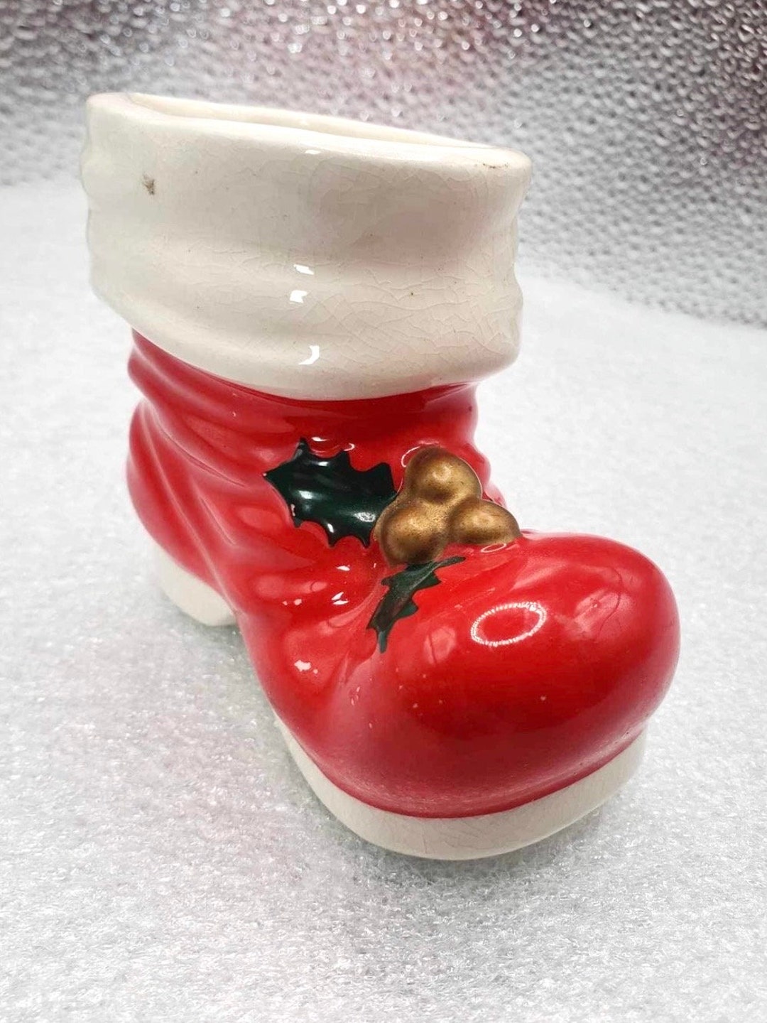 Cute Little Santa Boot - Vintage Japan Made Midcentury Red Christmas ...