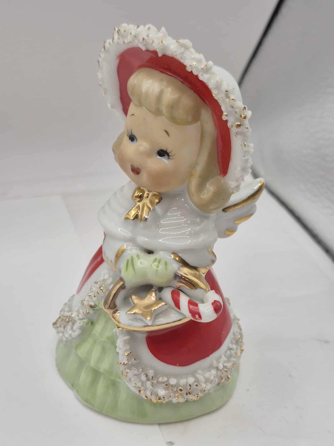 Lefton Angel Bell 1950s Vintage MCM Christmas Figurine With Sugared ...