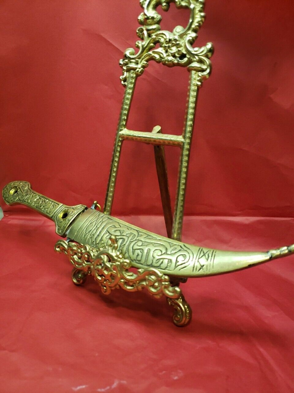 Antique Turkish / Arabic Dagger 9 With 10 Carved Sheath Handmade Brass ...