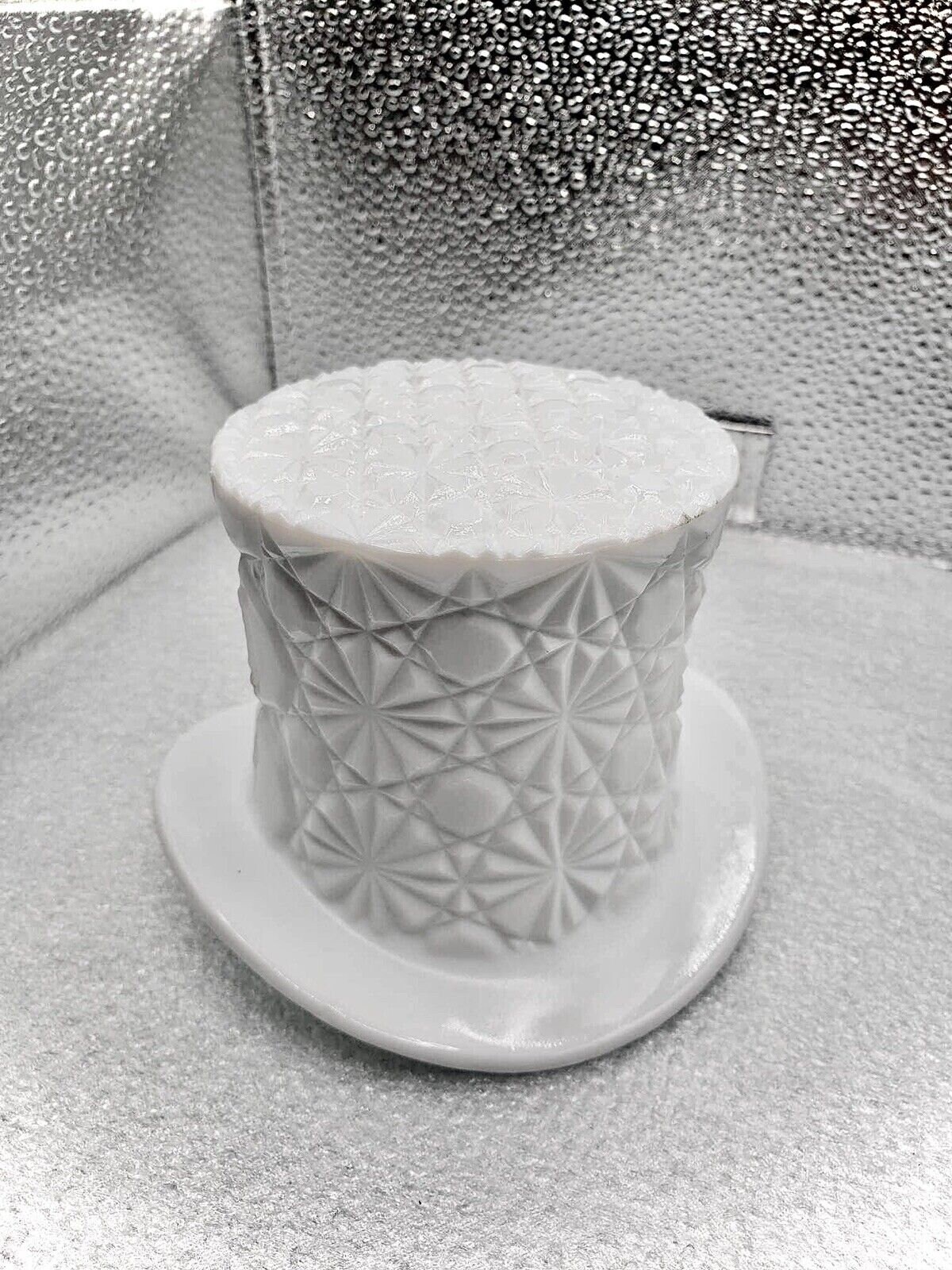 Vintage Fenton White Milk Glass Top Hat - Daisy and Button Pattern for ...