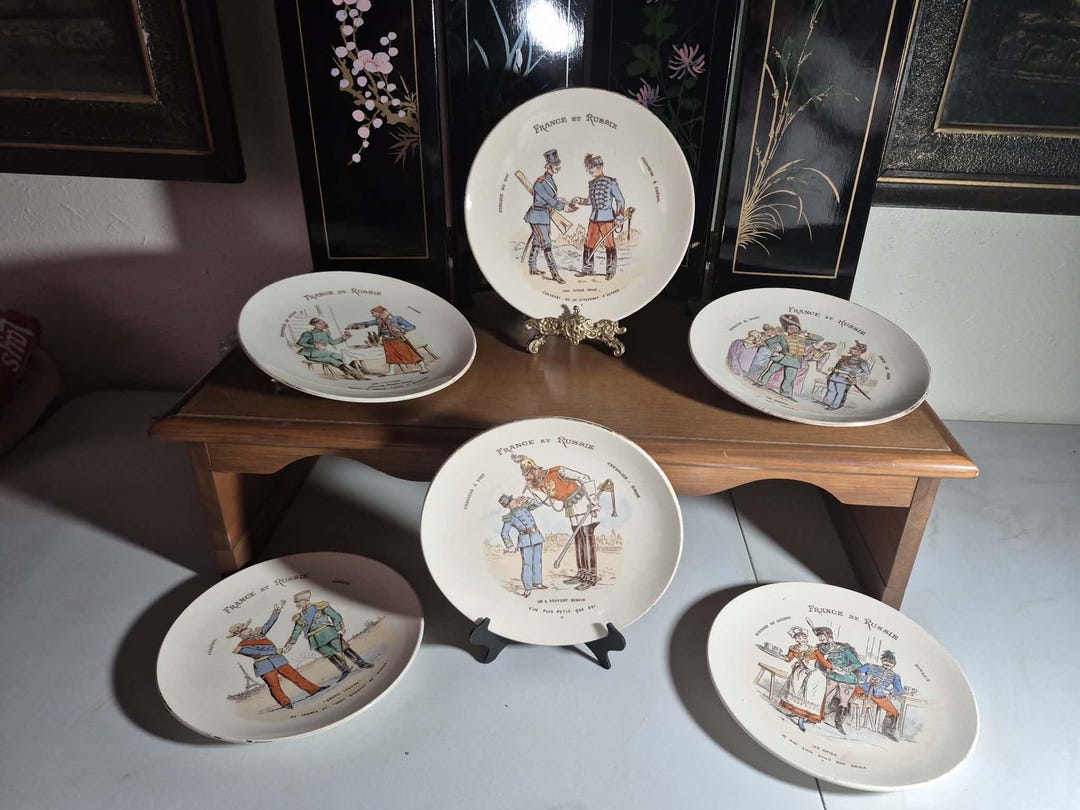 Antique Late 1880s French Russian Alliance Commemorative Plates FRANCE ...