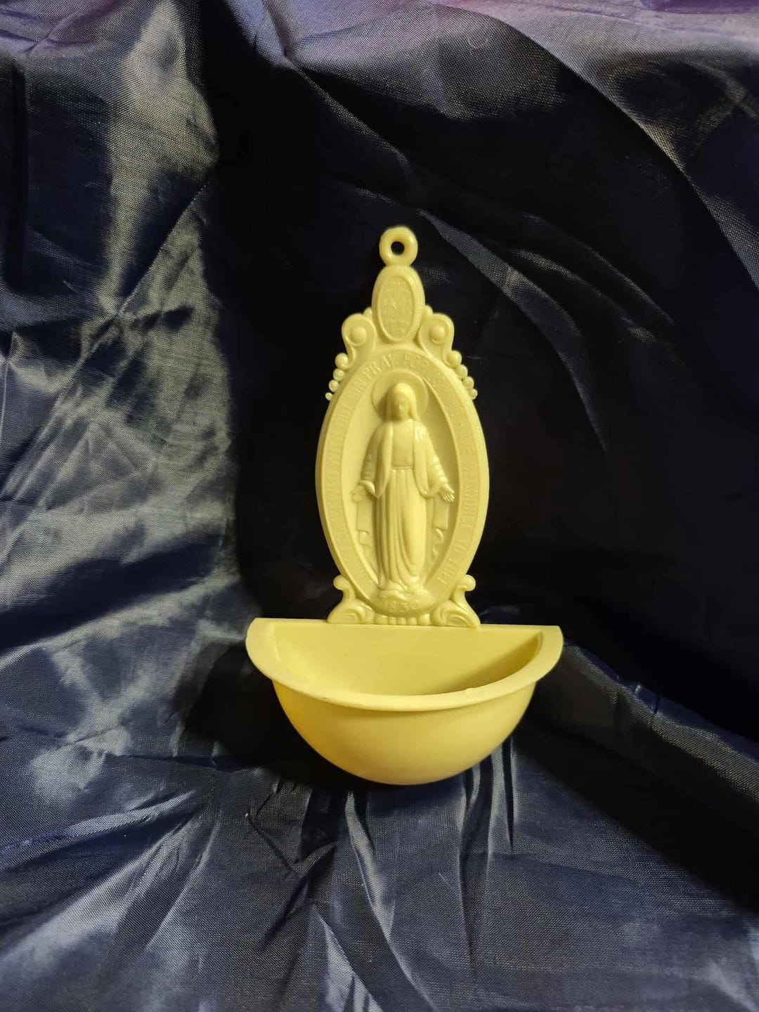Vintage Holy Water Stoup for Wall - Small Stoup With Holy Mother Mary ...