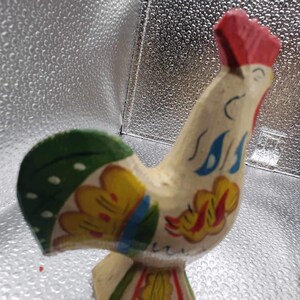 Vintage Swedish Dala Wood Carved Rooster Pair 1950s 6 & 4 Hand Painted ...