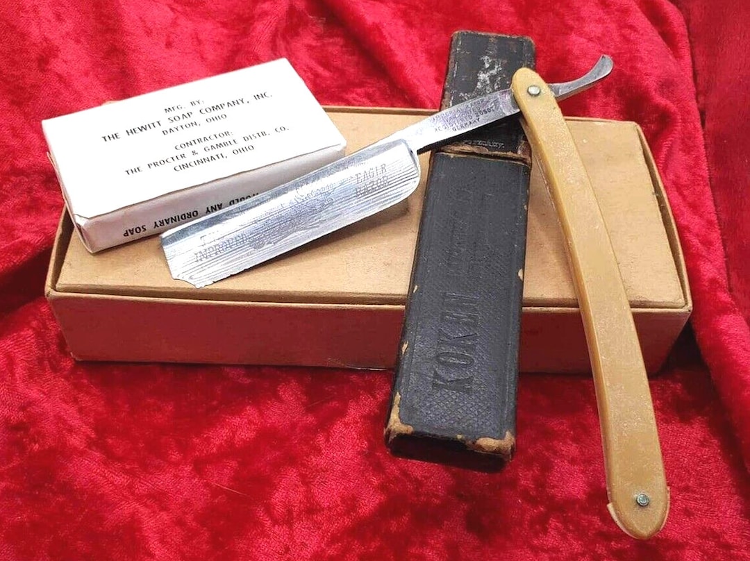 ANTIQUE Straight Blade - Koken Imperial Eagle Razor Mens Shaving by FOX ...