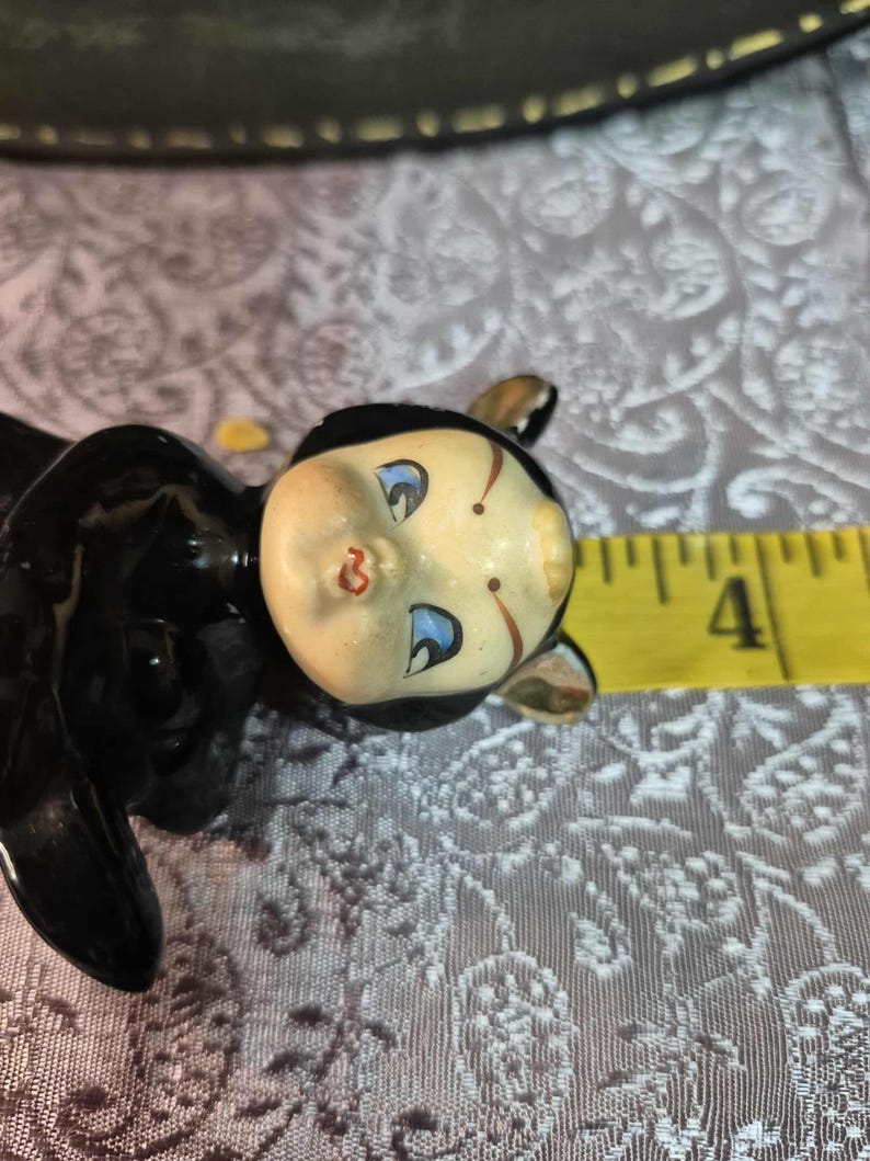 RARE Cat Pixie in Black Suit Figurine - MCM Kewpie Elf Miniature ...