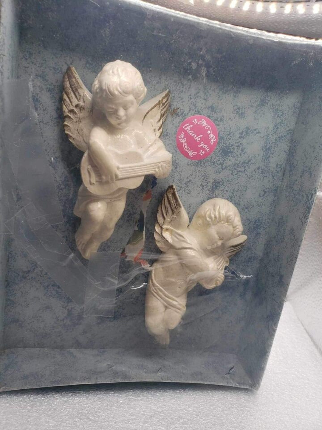 RARE Cherub Chalkware Wall Plaque Set - 1970s Miller Studios Vintage ...