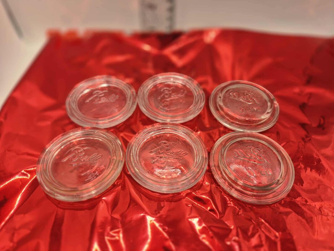 Vintage Ball Jar Glass Lids - Canning Jar Lid Lot Set of 6 - Etsy