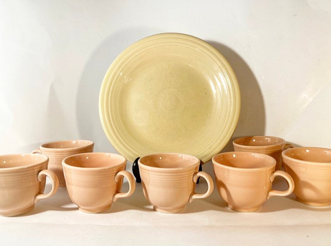 Wonderful Vintage Pastel Pink Coffee Mugs / Cups Set 6 W Fiestaware ...
