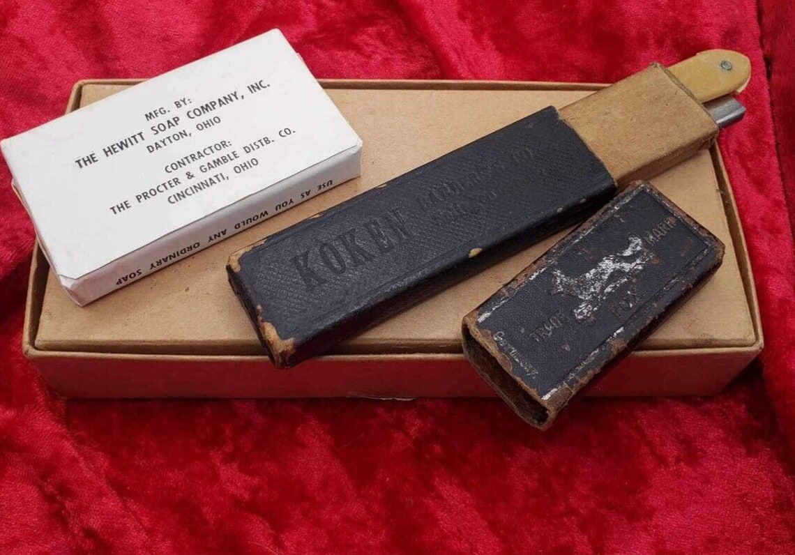 ANTIQUE Straight Blade - Koken Imperial Eagle Razor Mens Shaving by FOX ...