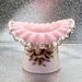 Vintage Peach Crest Ruffled Fenton Pink Top Hat Vase Decorative Parlor ...