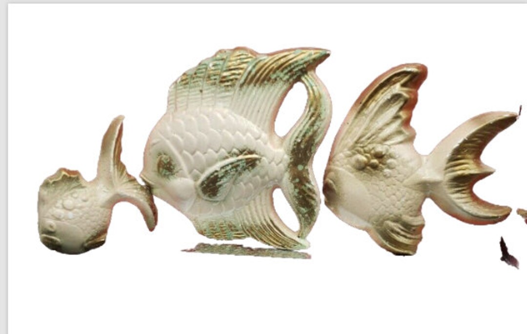 Vintage Midcentury Chalkware Fish Wall Art Set 3 Pieces - Etsy