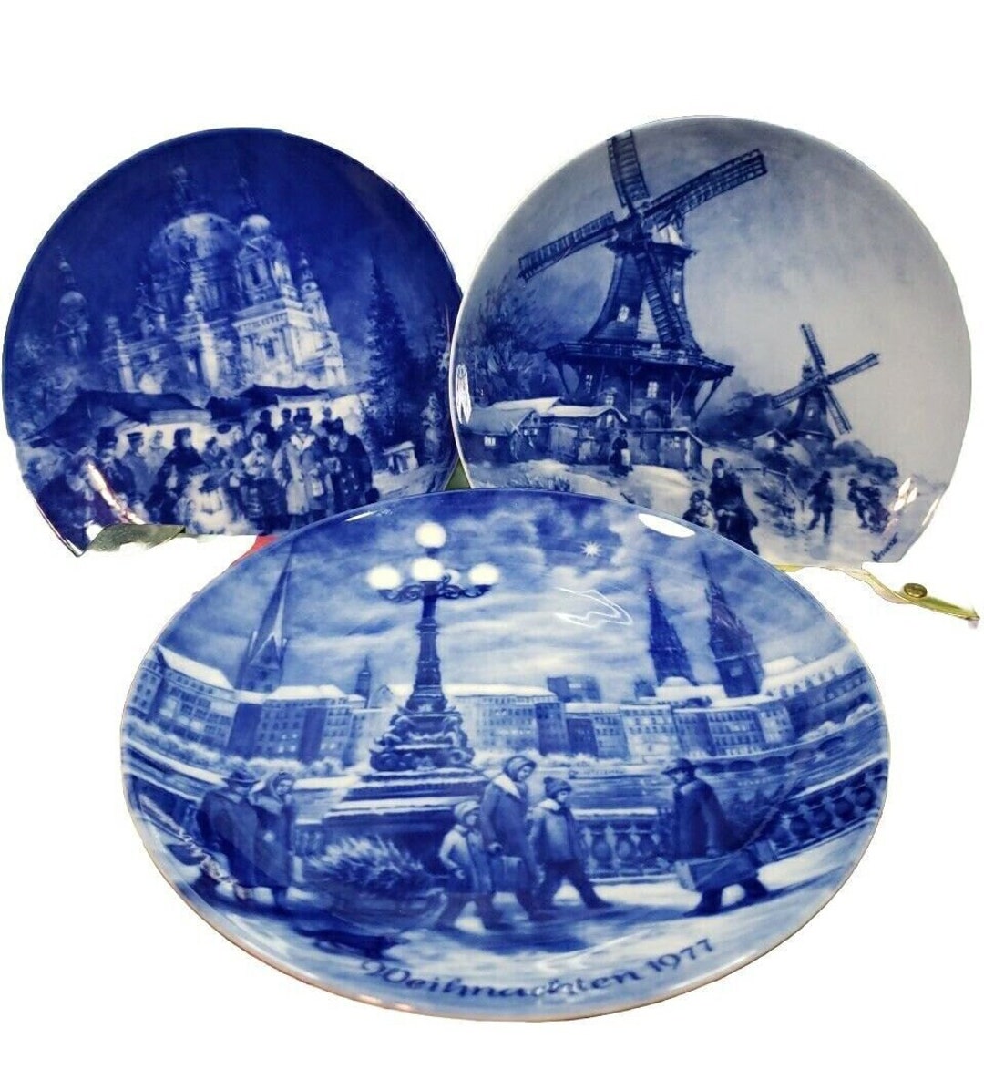 West Germany Collectors Plates Blue & White Christmas Plate Set From ...