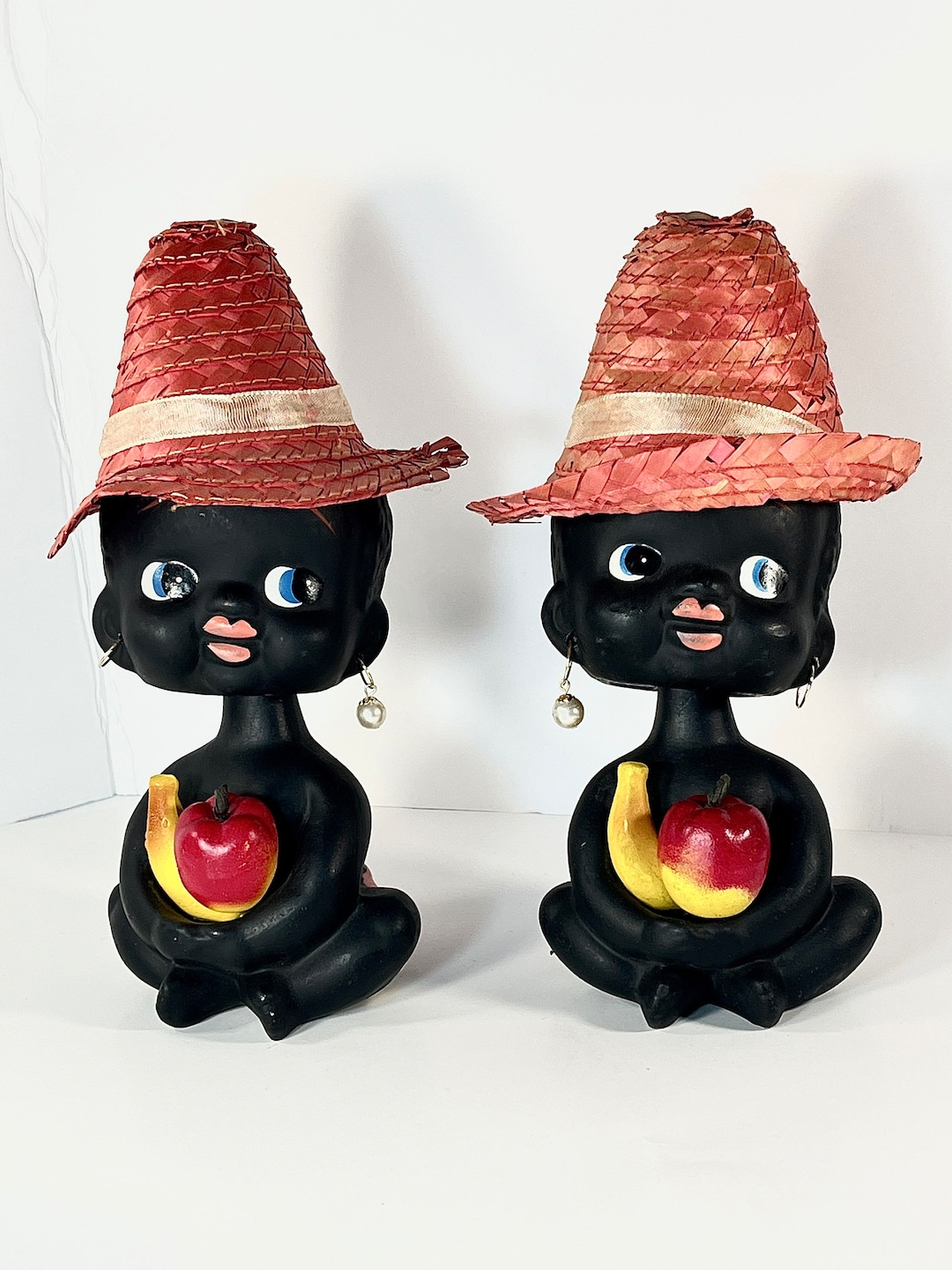 RARE Vintage Black African Bobblehead Bank Pair W Orig. Hat 2 - Etsy