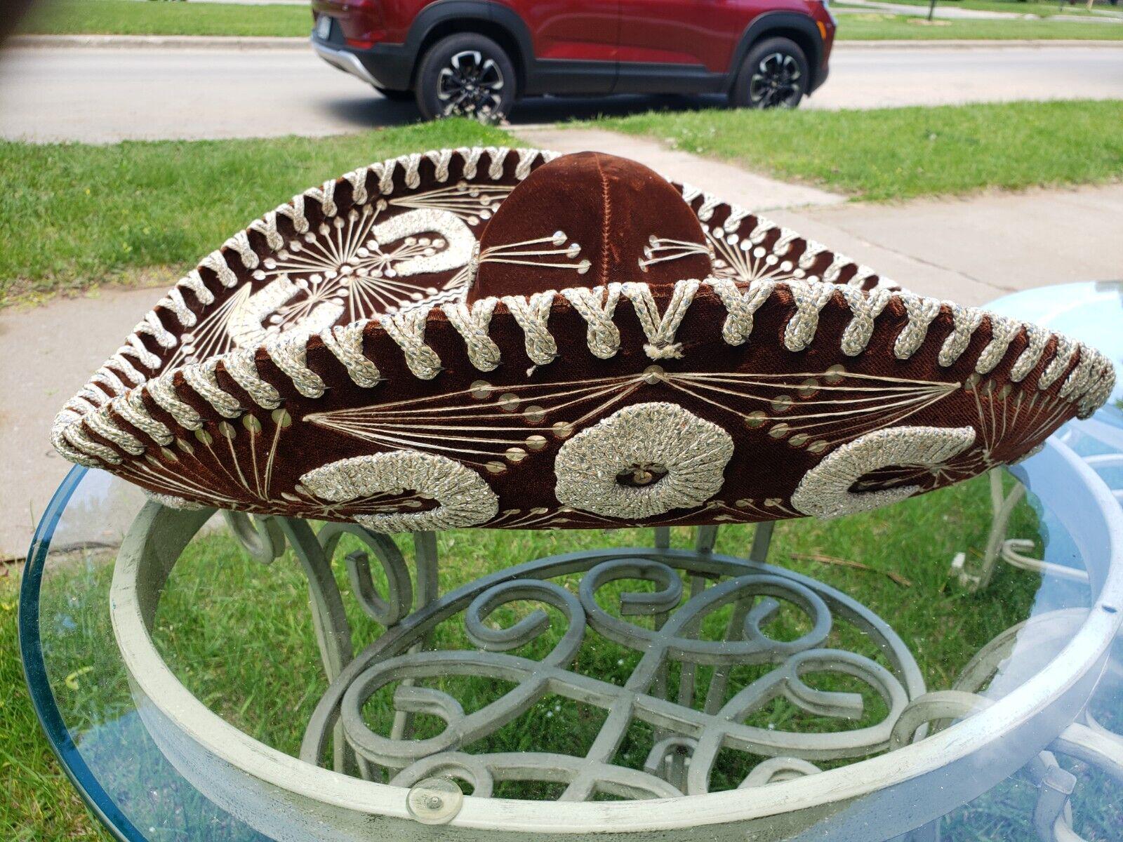 HUGE Big Authentic Sombrero in Brown Velvet With Silver Accents by ...