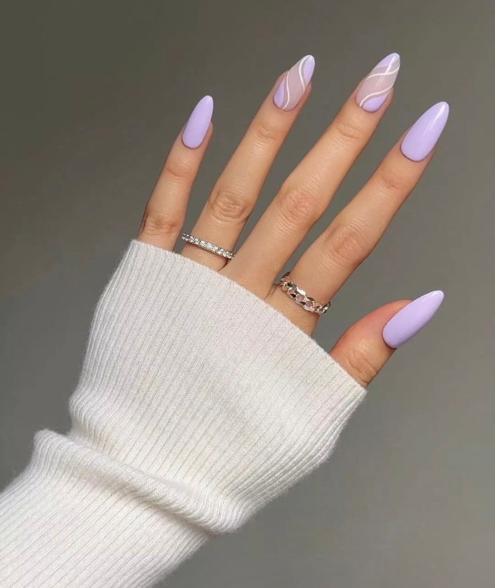 Purple Nails Line Nails Fake Nails Glue on Nails Press - Etsy