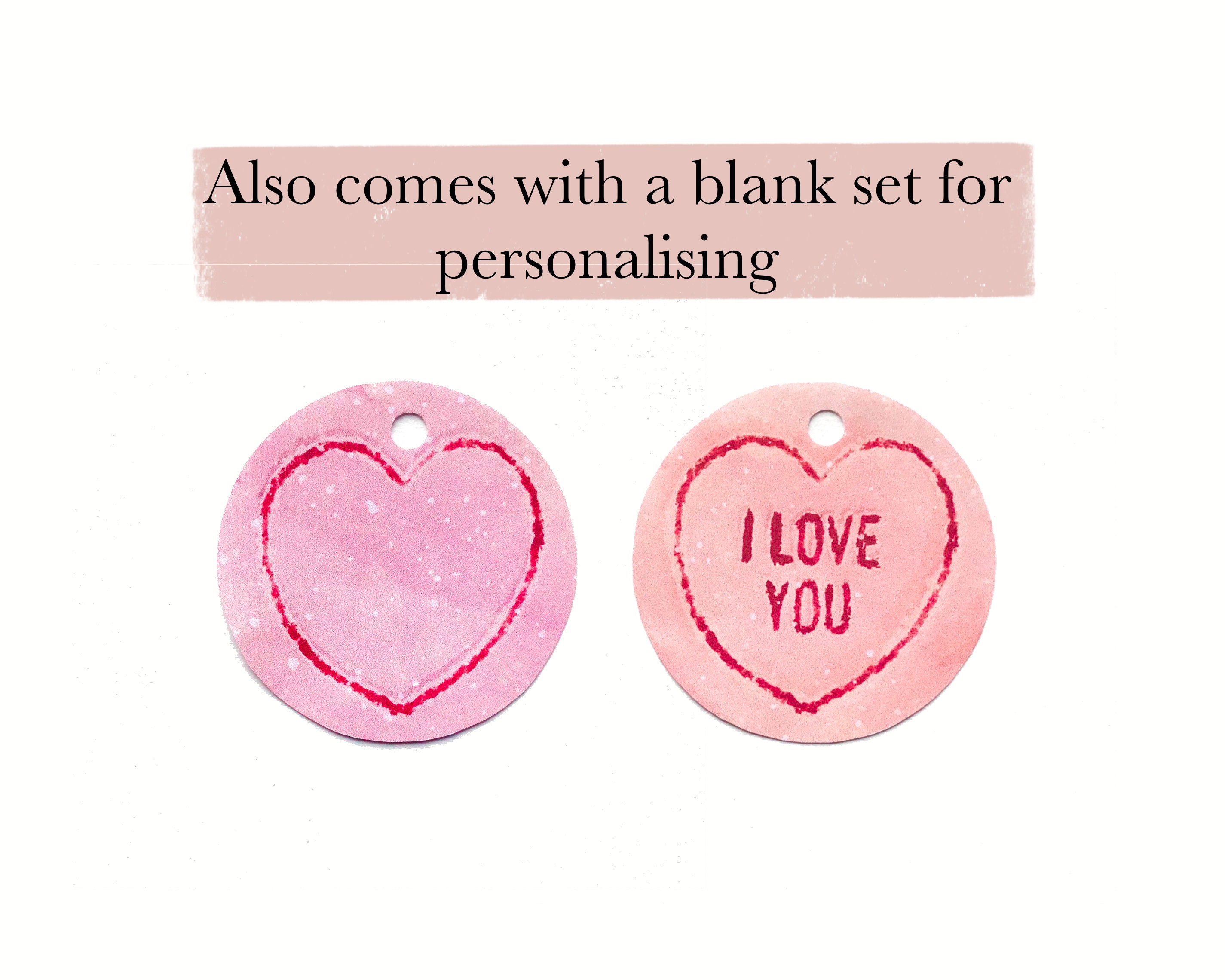 Printable Love Hearts Gift Tags, Valentine's Day, Sweets, Confectionary ...
