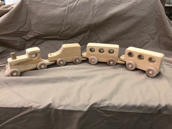 Wooden Train Set | Etsy