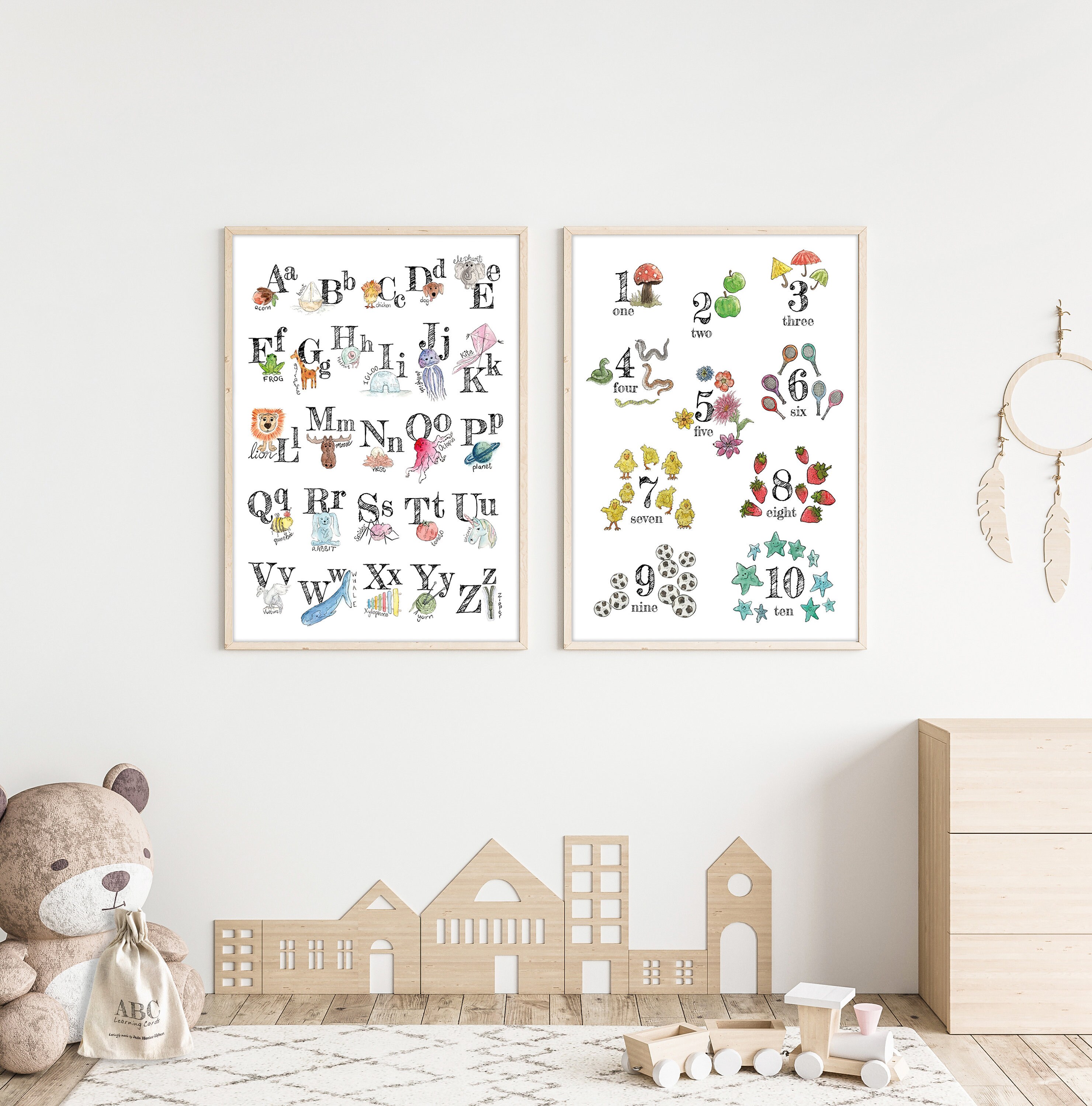 ABC Number Poster Gift Bundle 2 X A3 Posters Nursery - Etsy