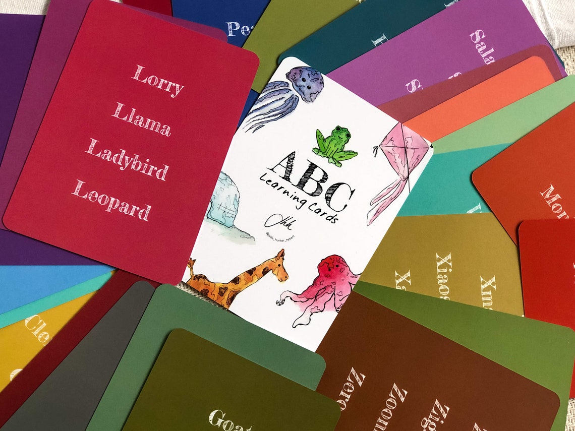 ABC Learning cards flash cards alphabet cards educational | Etsy