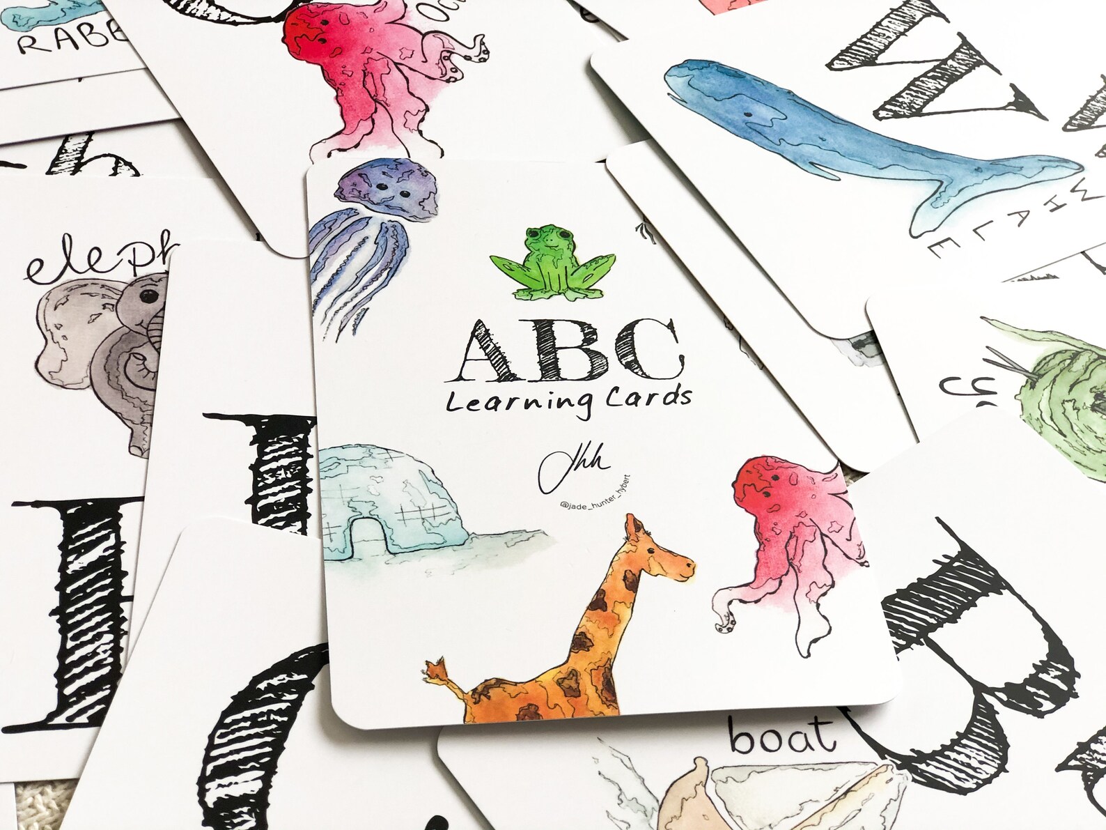 ABC Learning Cards Flash Cards Alphabet Cards Educational - Etsy
