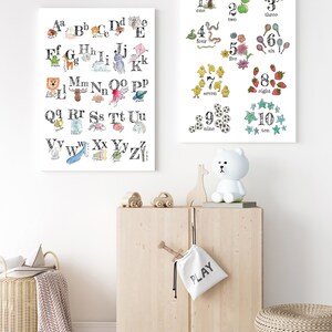 ABC + Number Poster Gift Bundle - 2 X A3 Posters, Nursery Decor, Babies ...