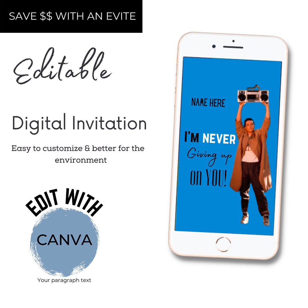 Say Anything Lloyd Dobler With Boom Box Anniversary Card Digital, Easy ...