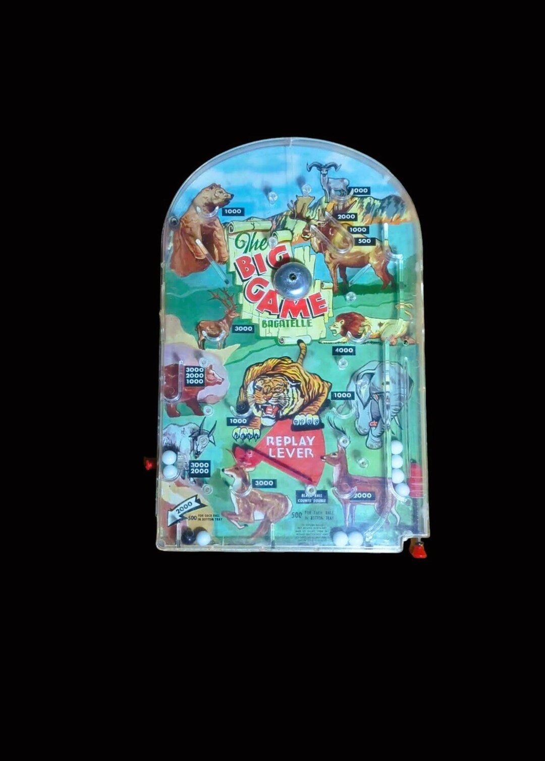 Vintage Table Top Pinball Game Marx Big Game Bagatelle Hunting Theme ...