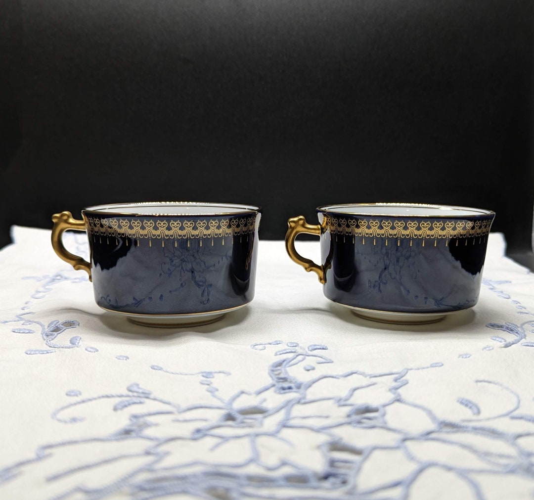 Vintage Collection Romanov Genuine Deep Blue Cobalt 24 K Gold Gilding ...