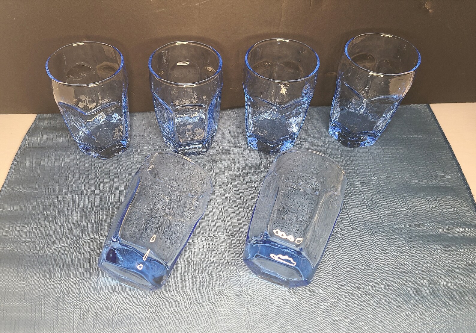 Libbey 4 Oz Juice Glasses Set Of 6 In Chivalry Blue Patterned Etsy