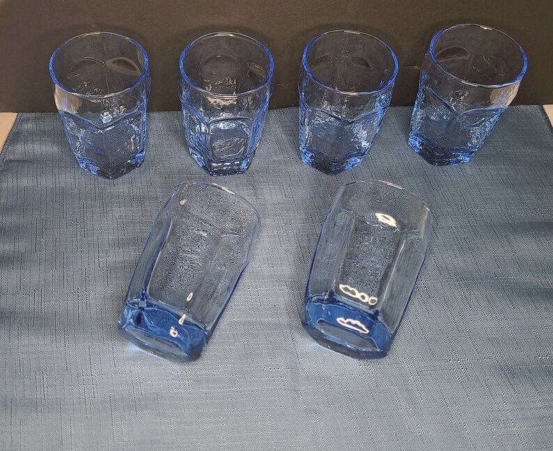 Libbey 4 Oz Juice Glasses Set Of 6 In Chivalry Blue Patterned Etsy
