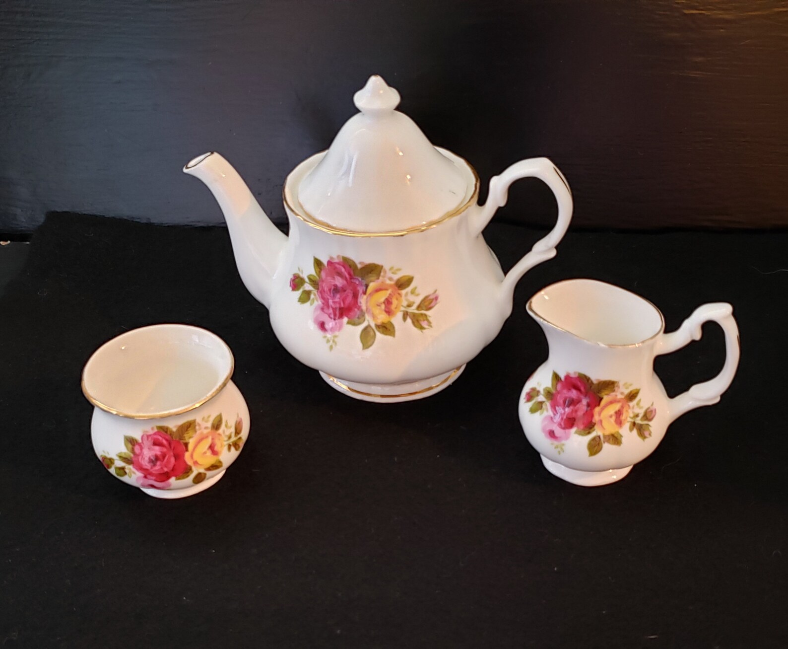 Vintage Miniature Tea Set cottage Rose Pattern 4 - Etsy