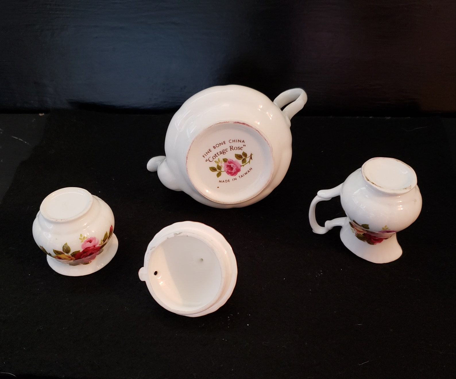 Vintage Miniature Tea Set cottage Rose Pattern 4 - Etsy