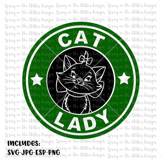 Cat Lady Coffee Logo SVG PNG JPG | Etsy