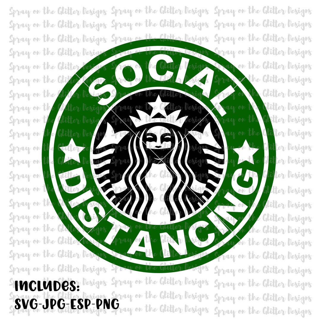 Social Distancing Coffee Logo SVG PNG JPG - Etsy