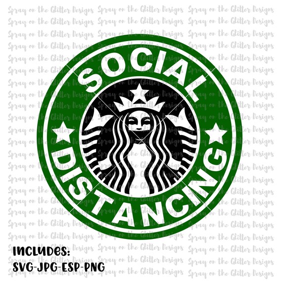 Social Distancing Coffee Logo SVG PNG JPG | Etsy