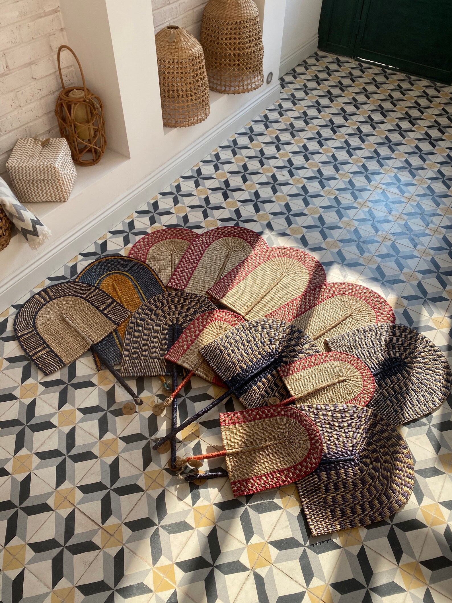 Large Wall Fan, Colorful Straw Woven Wall Fan, Grass Woven Fan, African ...