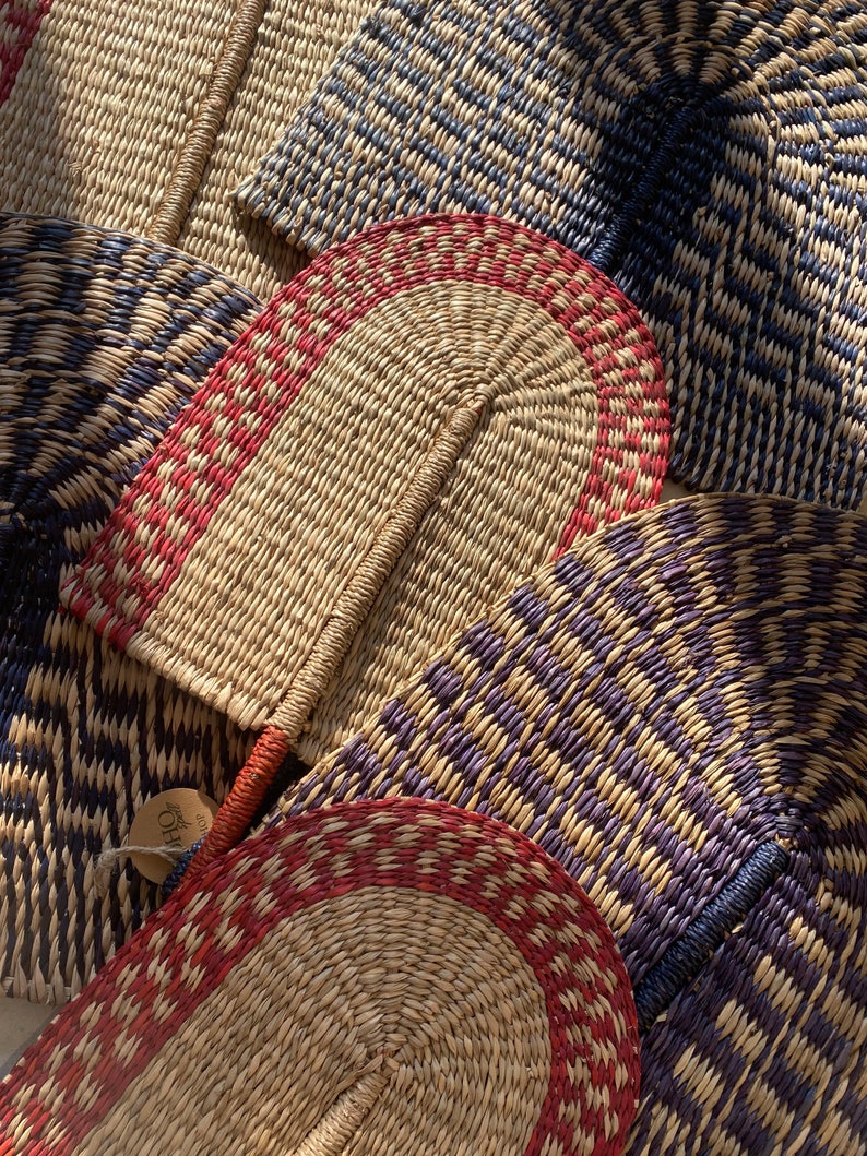 Large Wall Fan, Colorful Straw Woven Wall Fan, Grass Woven Fan, African ...