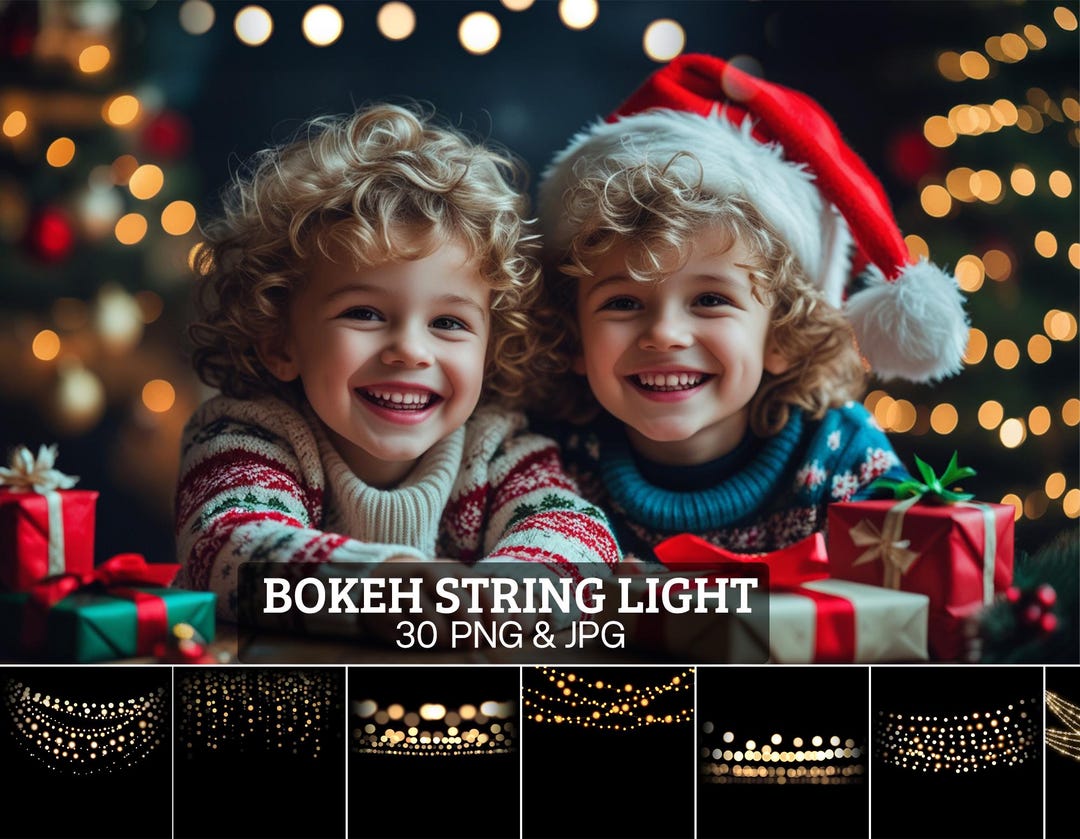 30 Bokeh String Lights Overlay, Christmas String Light Overlays ...
