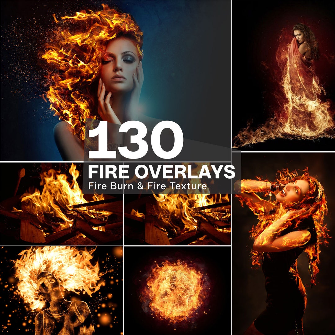 Fire Overlays Complete Pack, Fire Overlay Photoshop, Fire Burning, Fire ...