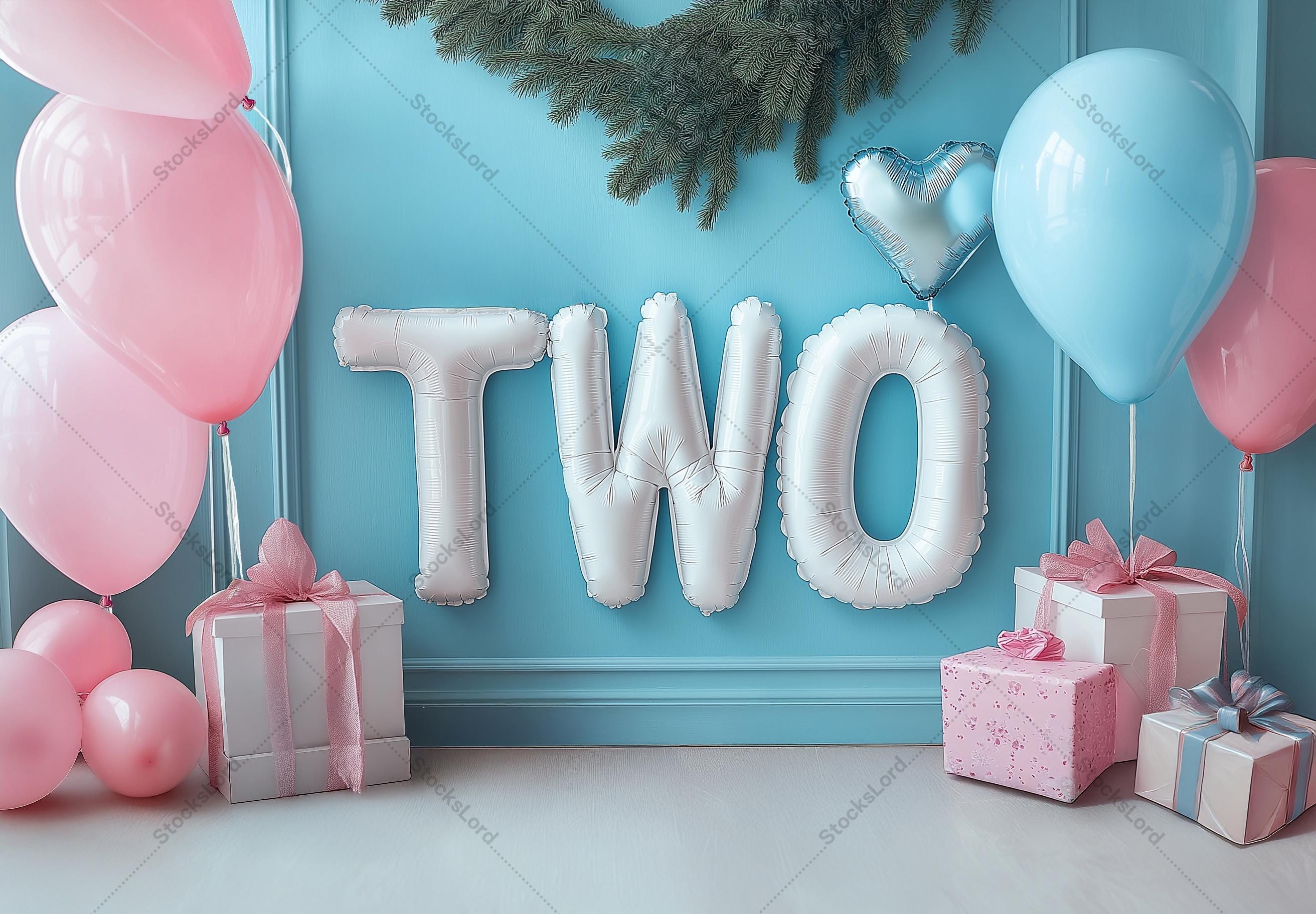 2nd Birthday Backdrop, Two Years Old Birthday Backdrop, Birthday ...