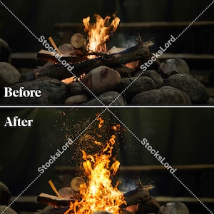 Fire Overlays Complete Pack, Fire Overlay Photoshop, Fire Burning, Fire ...