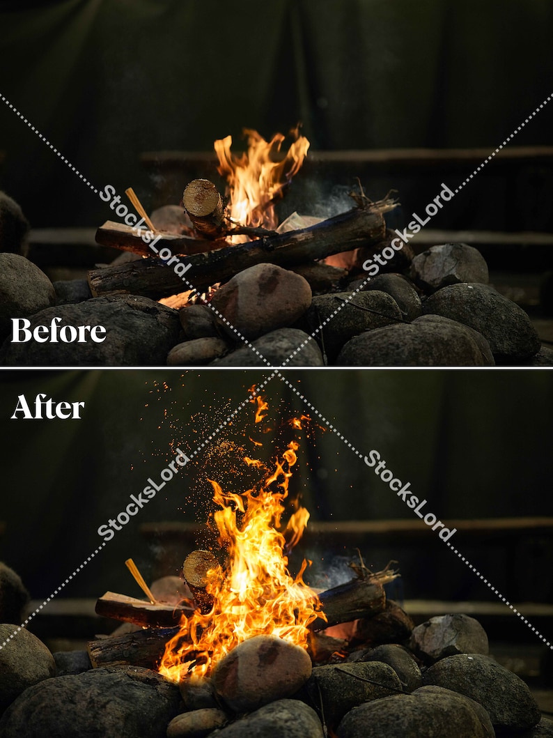 Fire Overlays Complete Pack, Fire Overlay Photoshop, Fire Burning, Fire ...