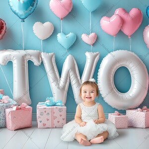 2nd Birthday Backdrop, Two Years Old Birthday Backdrop, Birthday ...