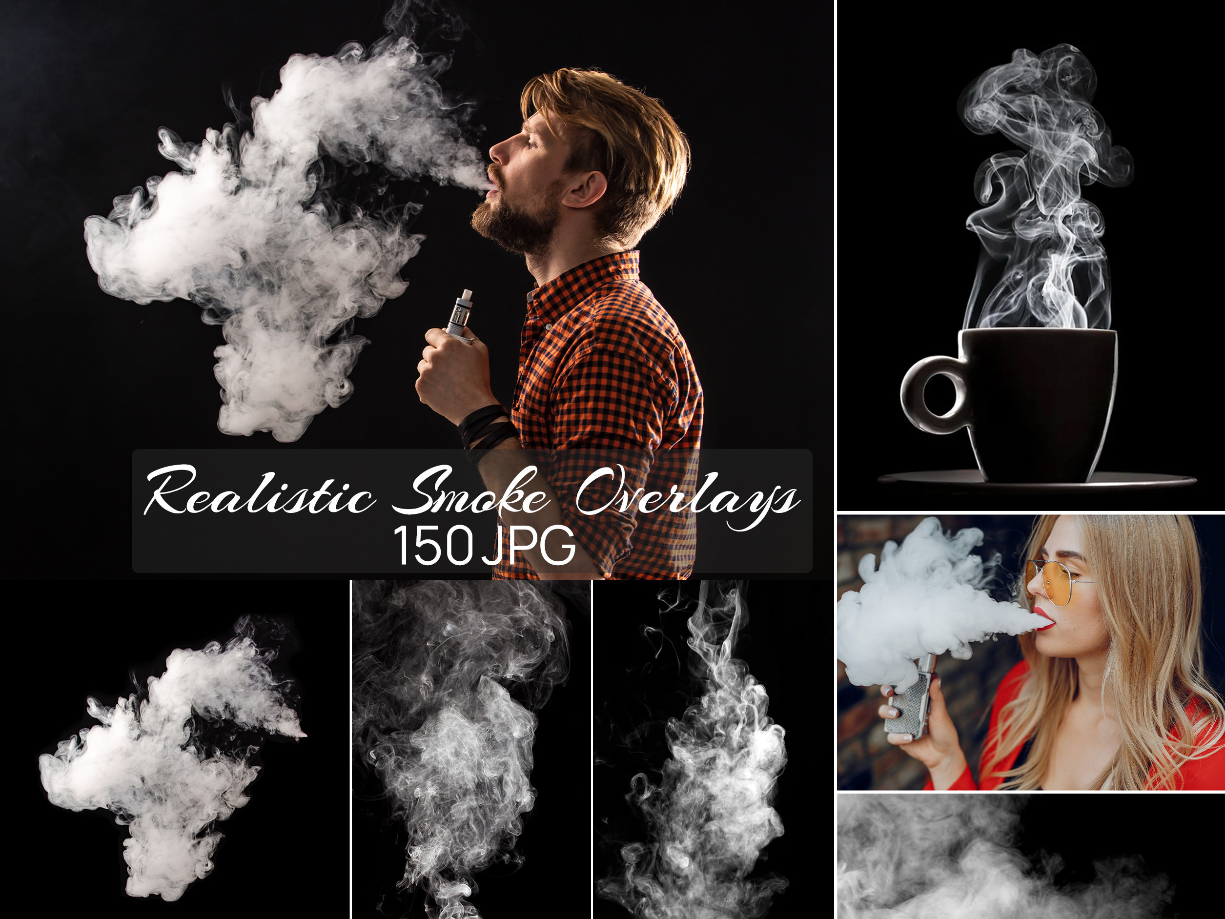 Realistic Smoke Overlays, Smoke PNG, Photoshop Overlays, Smoke PNG ...