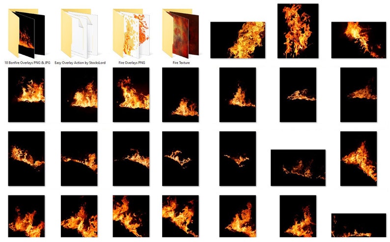 Fire Overlays Complete Pack, Fire Overlay Photoshop, Fire Burning, Fire ...
