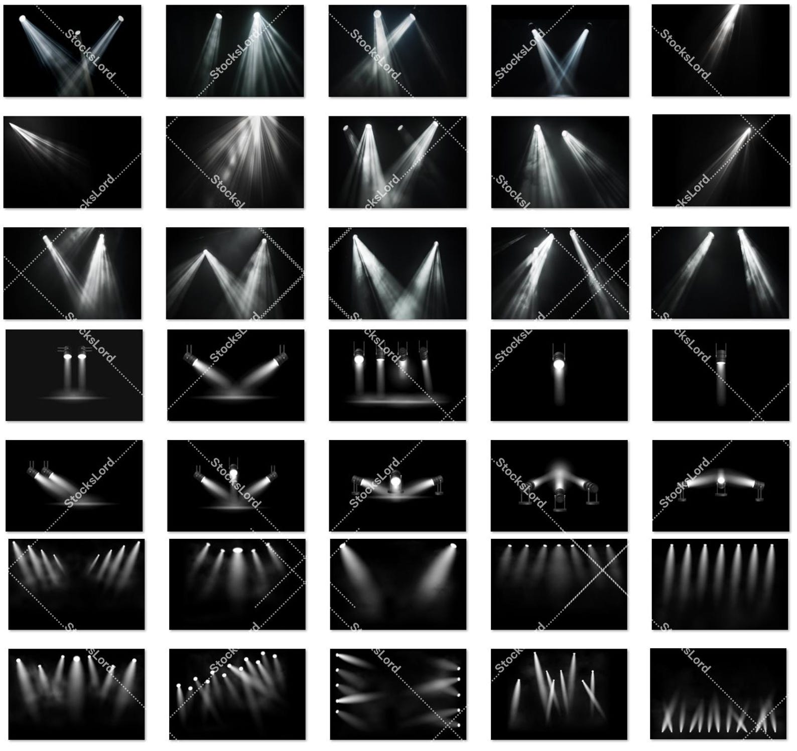 Spotlight Overlays Pack, Stage Light, Theater Spotlight, Concert Spot ...