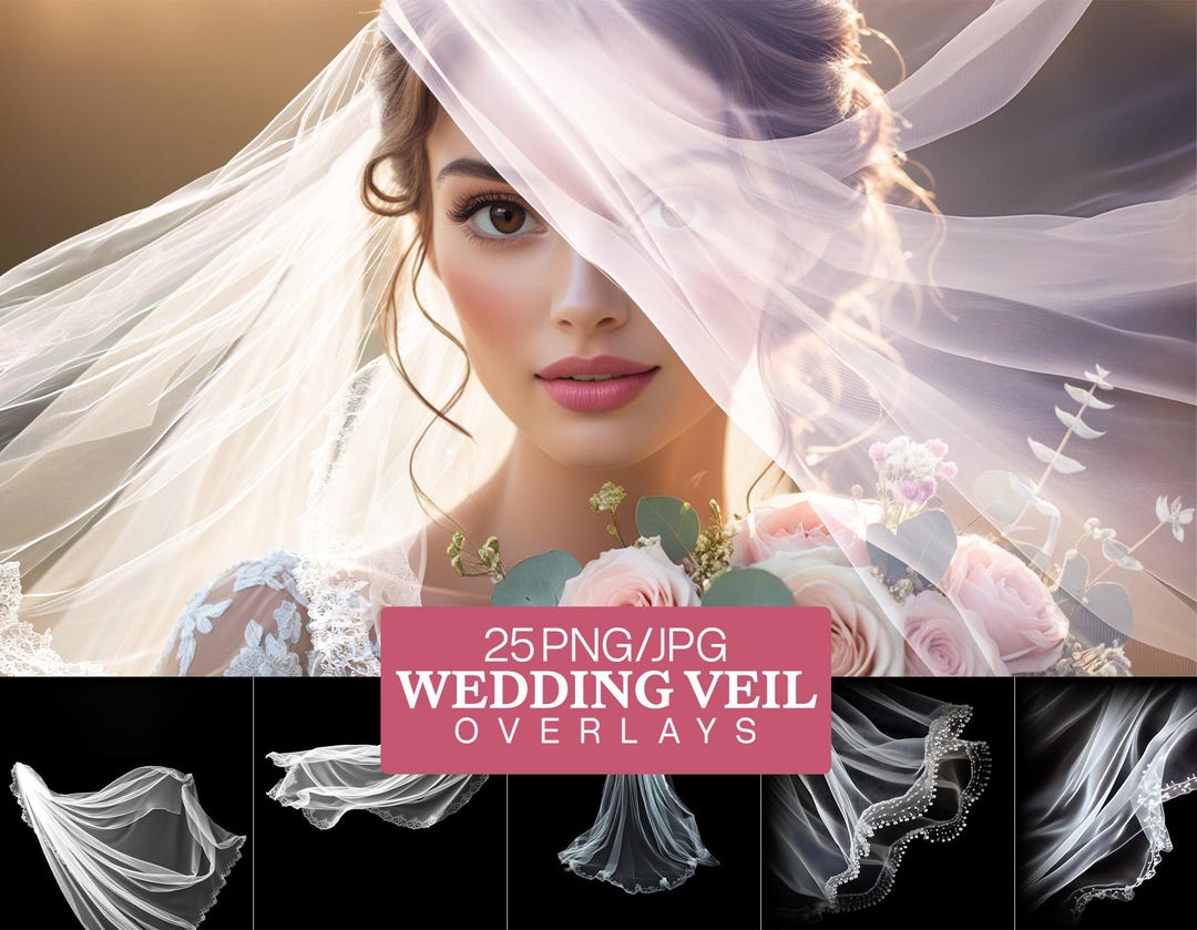 Veil Overlay, Wedding Veil Transparent PNG, Wedding Veil Overlays ...