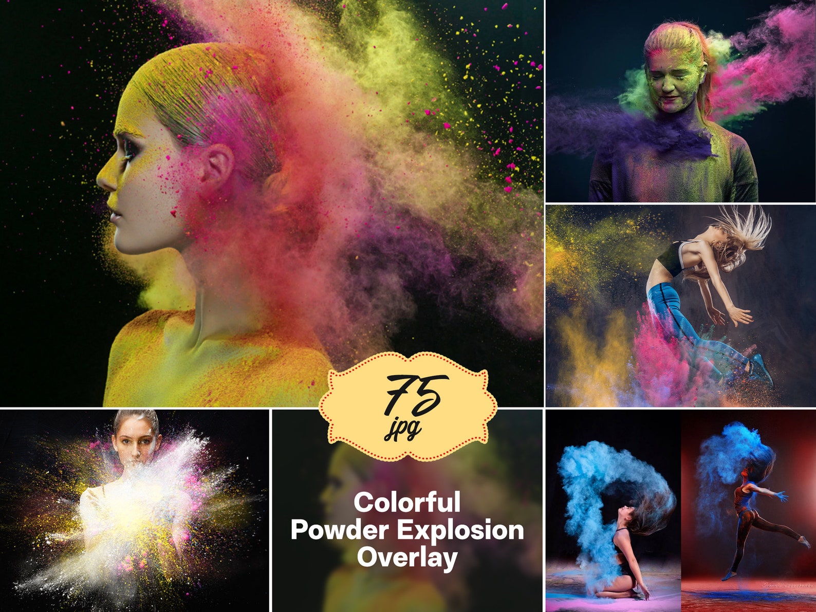 75 Powder Explosion Overlays, Holiday Overlays, Holi Powder, Explosion ...