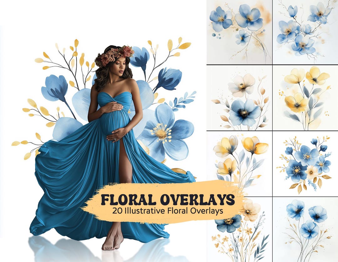 Best 20 Floral Overlays Pack, Flowers Overlays, Floral Backdrops ...
